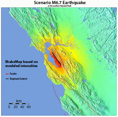 ShakeMap based on modelled intensity