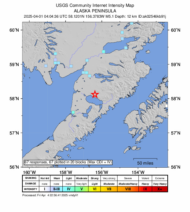 DYFI Intensity Map