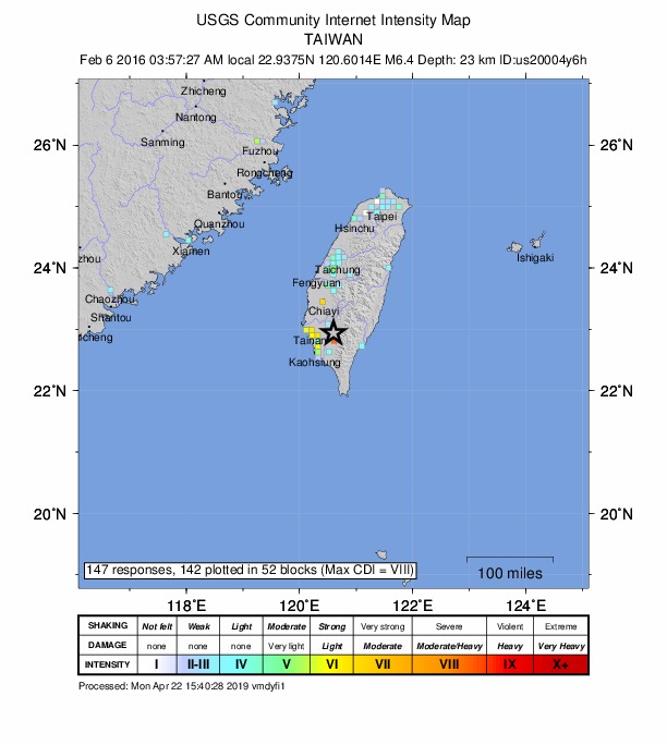 DYFI Intensity Map