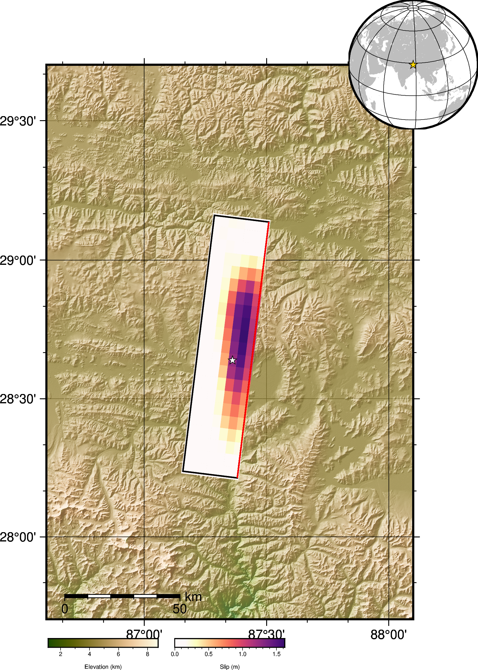 Finite fault basemap