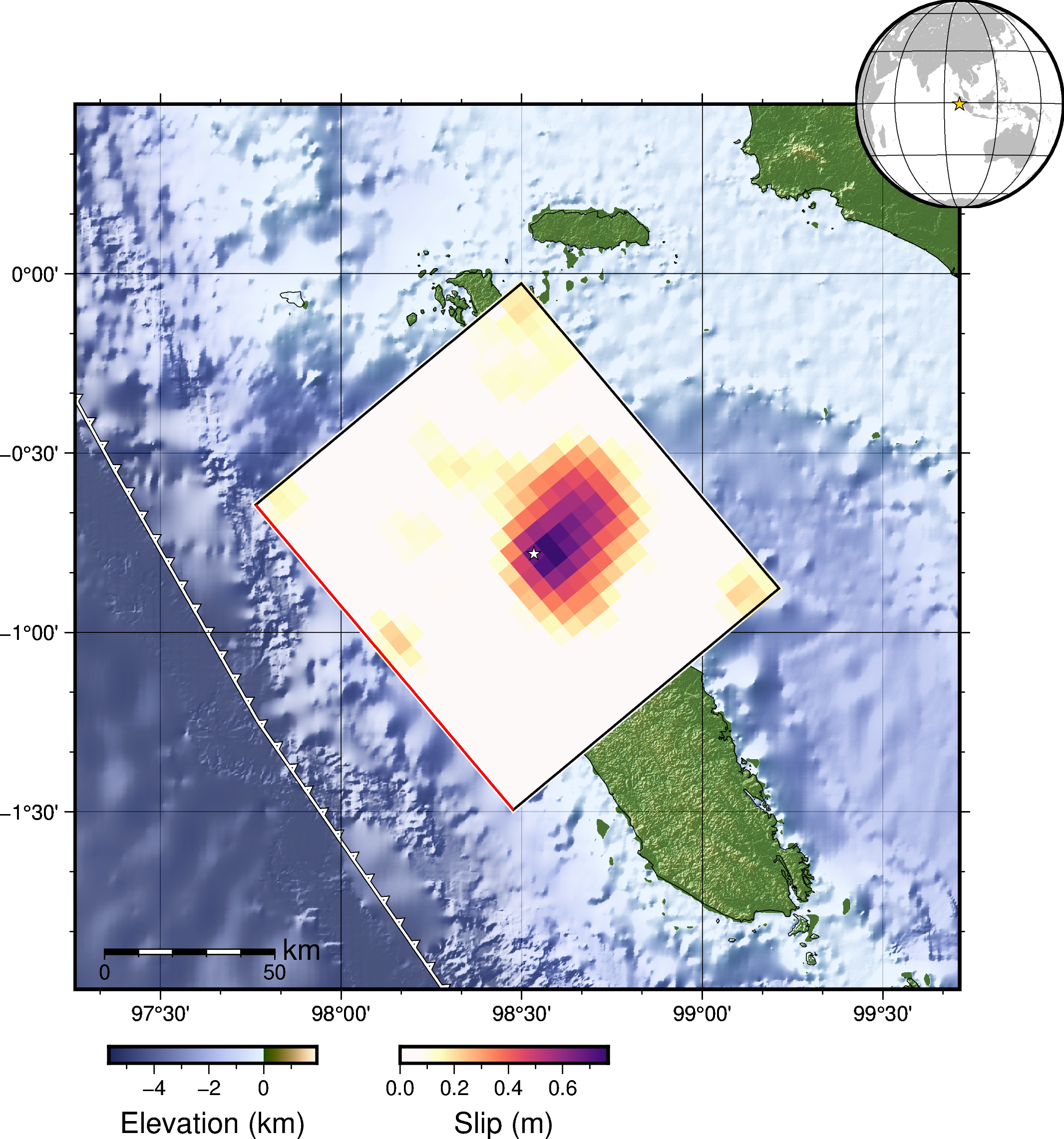 Finite fault basemap