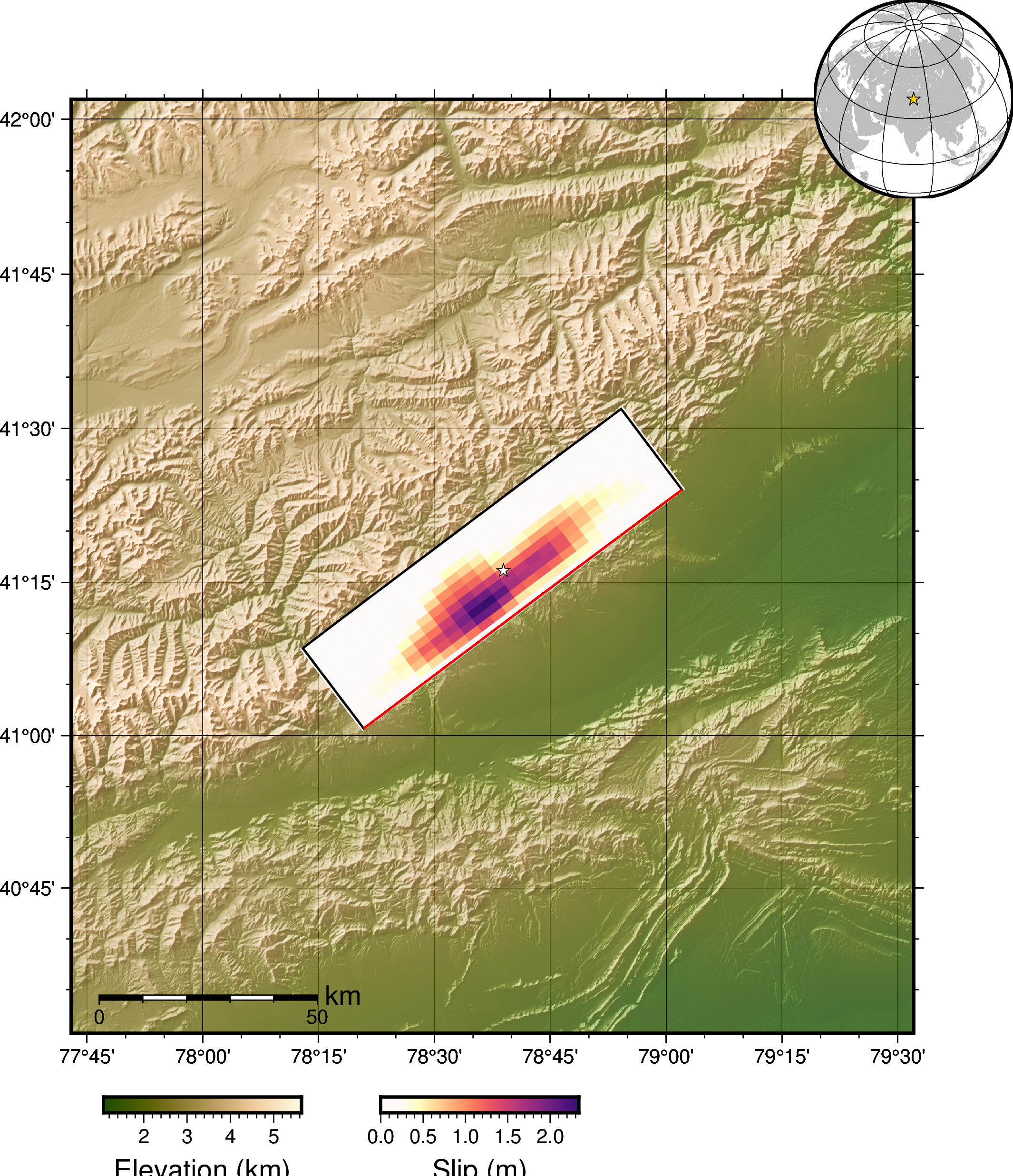 Finite fault basemap