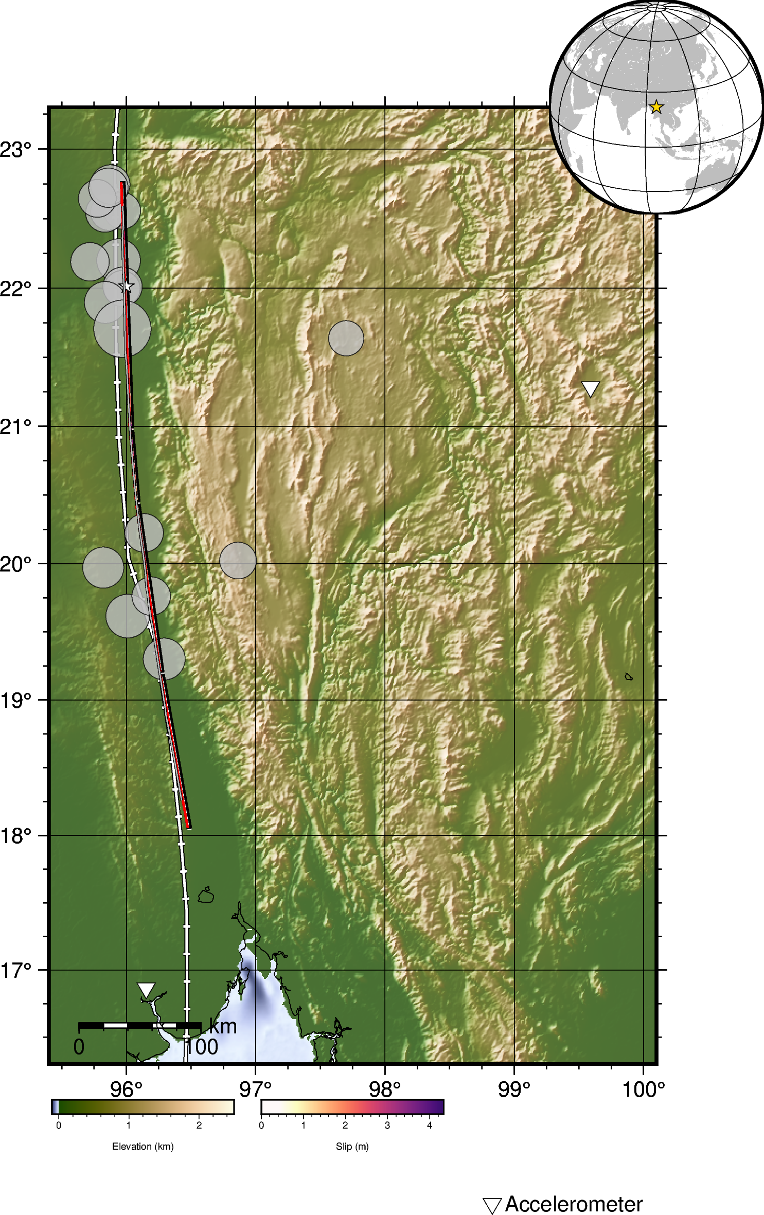 Finite fault basemap