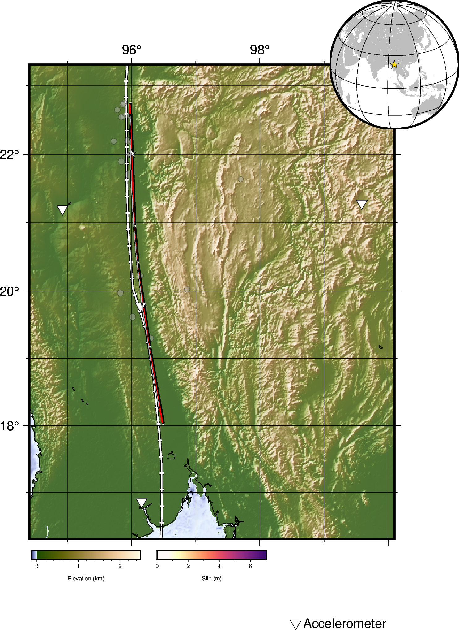 Finite fault basemap