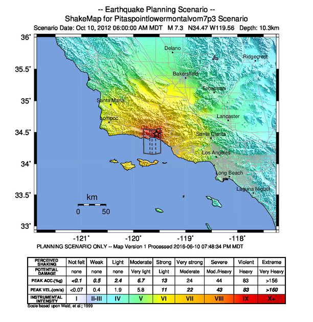 ShakeMap Intensity Thumbnail