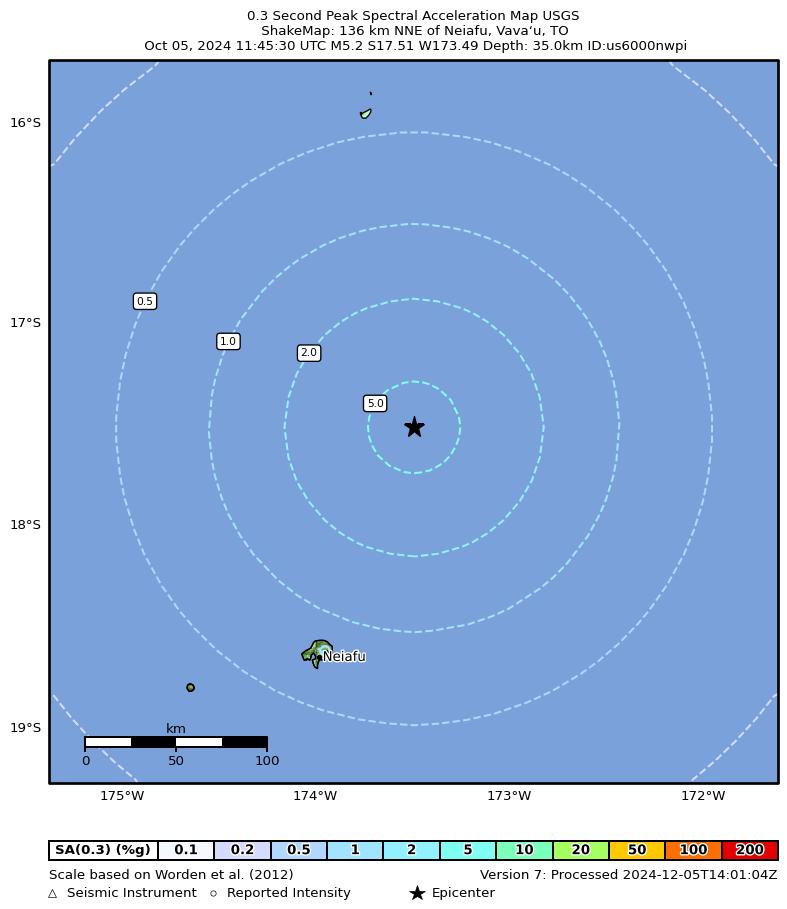 PSA0P3 Map Map of SA(0.3).