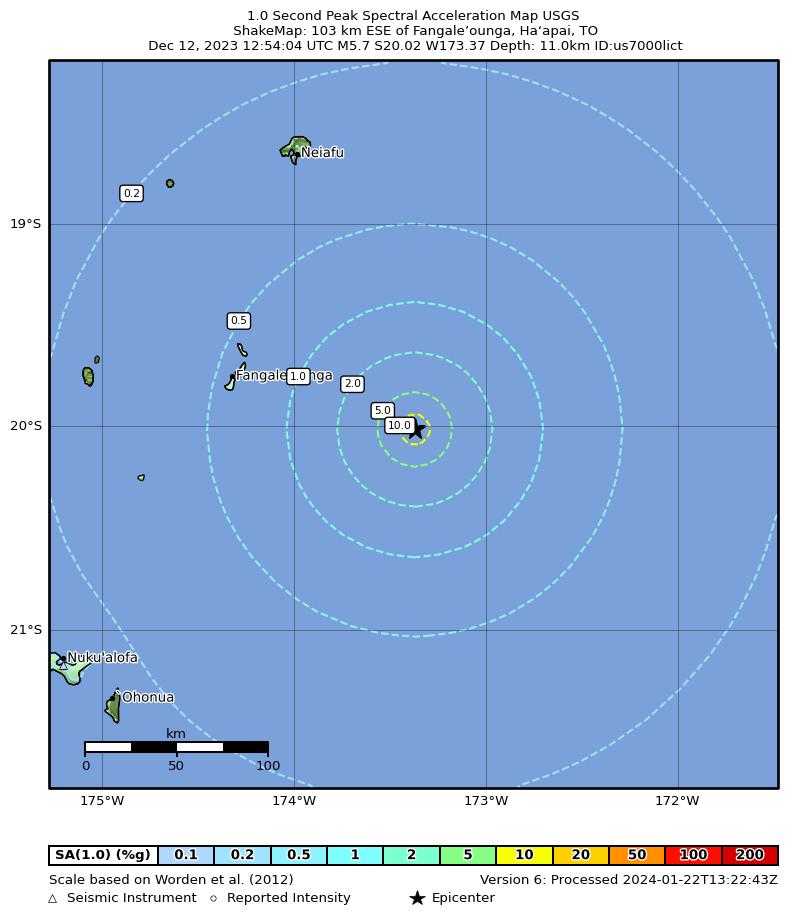 PSA1P0 Map Map of SA(1.0).