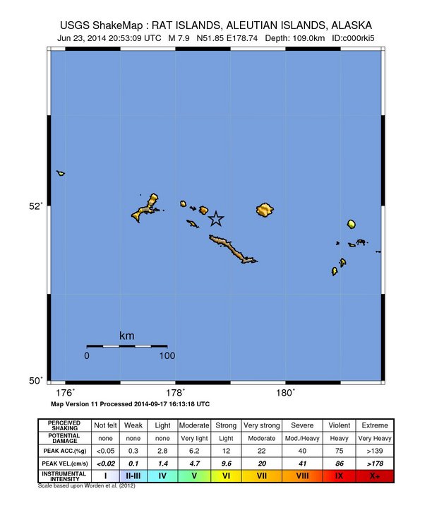 ShakeMap Intensity Thumbnail